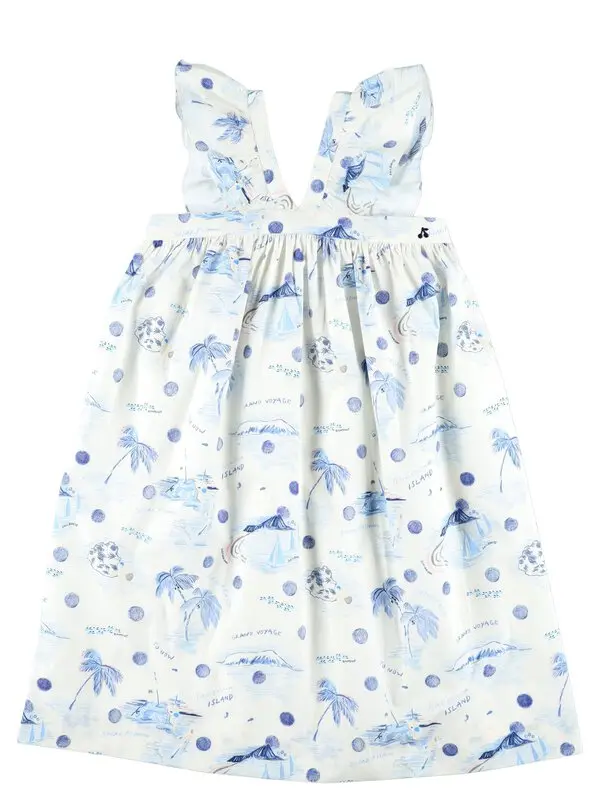 Bonpoint Dress With Island Print - Imp Bleu