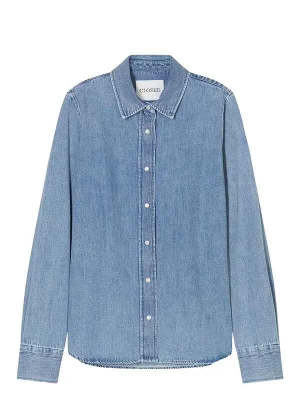 Closed Cotton Button Down Shirt - Clear Blue