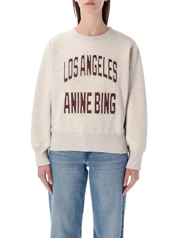 ANINE BING Harry Shrunken Sweatshirt - Oatmeal Melange