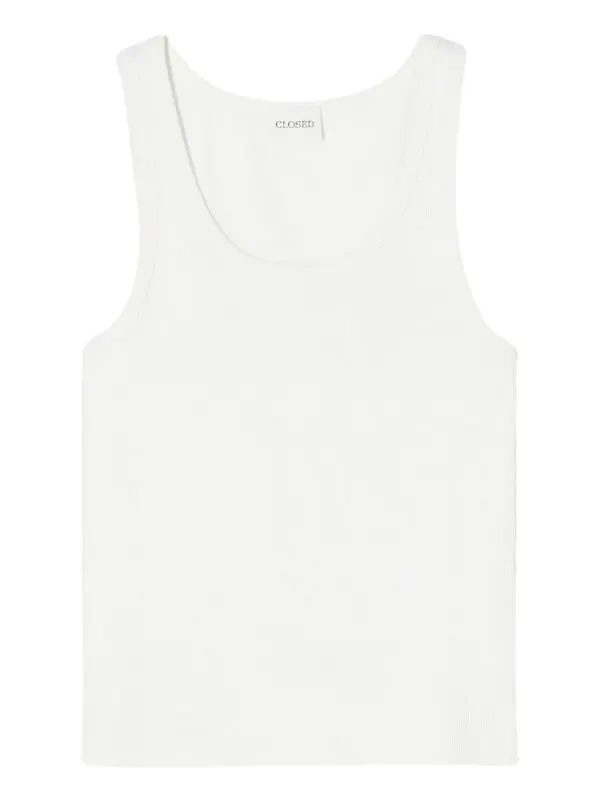 Closed Cotton Tank Top - Ivory