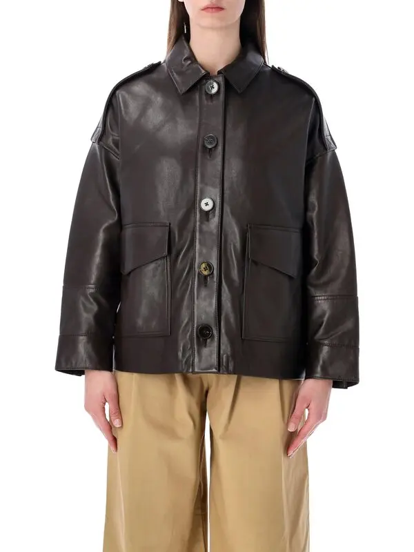 SESSUN Harriboyd Leather Jacket - Coffe