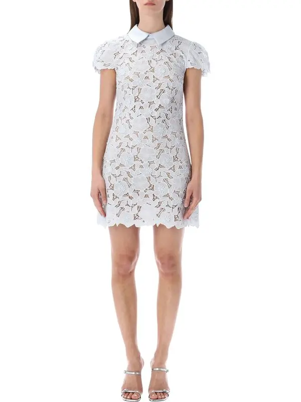SELF-PORTRAIT Guipure Lace Mini Dress - Blue