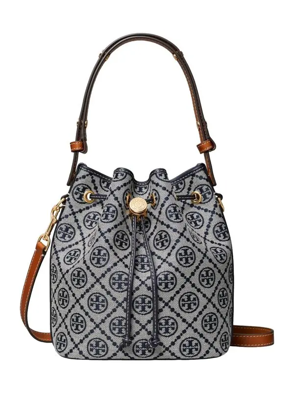 Tory Burch T Monogram Bucket Bag - Blue