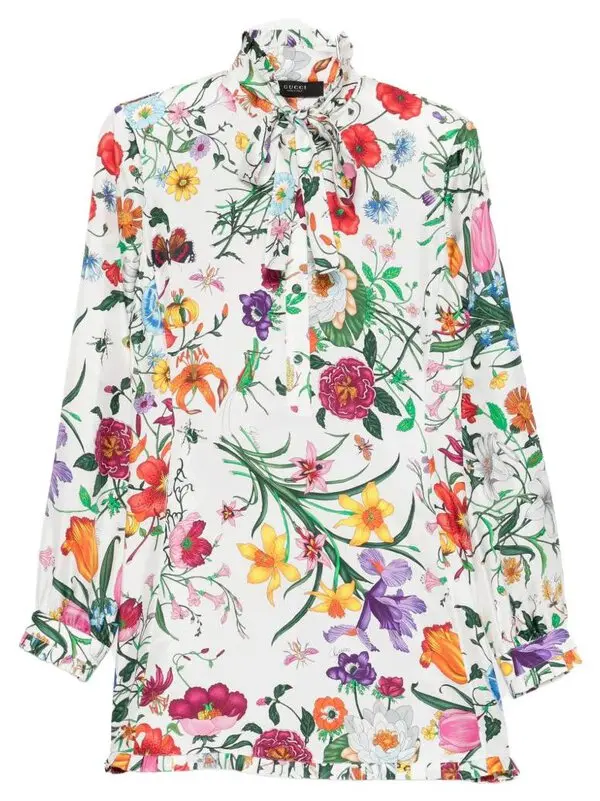 Gucci Printed Silk Mini Dress - Multicolour