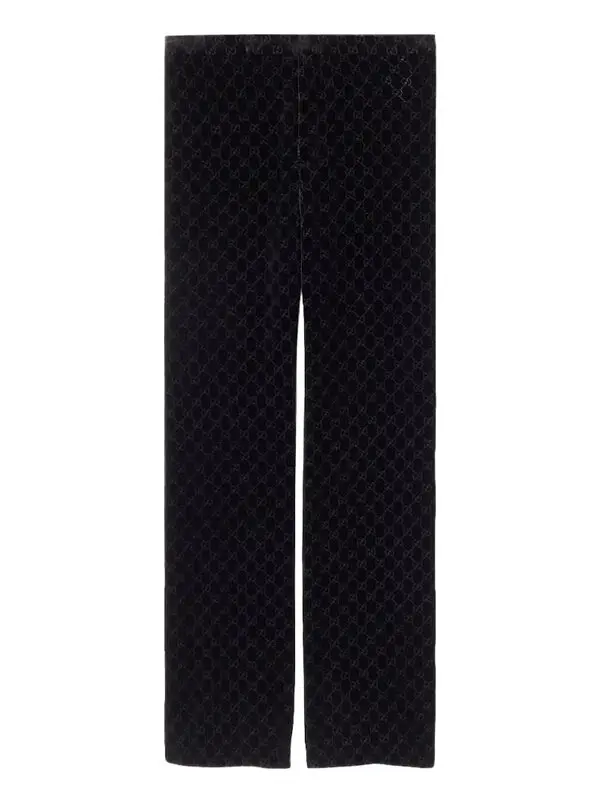 Gucci Gg Velvet Trousers - Black