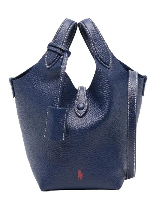 Ralph Lauren Pebbled Leather Crossbody Bag - Navy