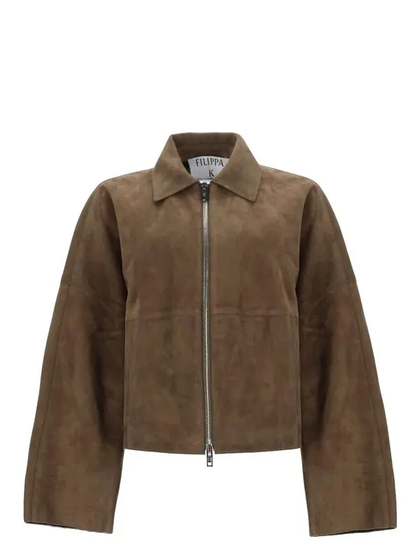 Filippa K Leather Coach Jacket - Green