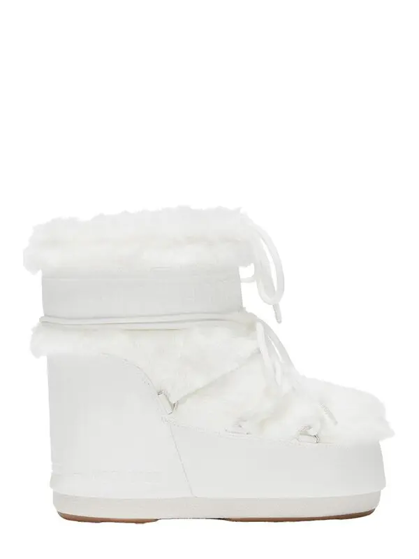 Moon Boot Icon Faux Fur Ankle Boots - White