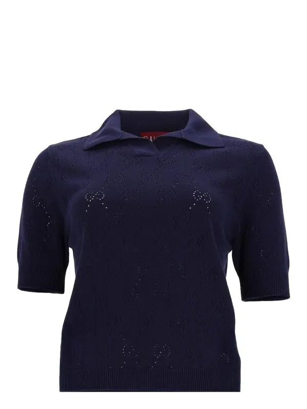 Gucci Silk And Cotton Polo Shirt - Blue
