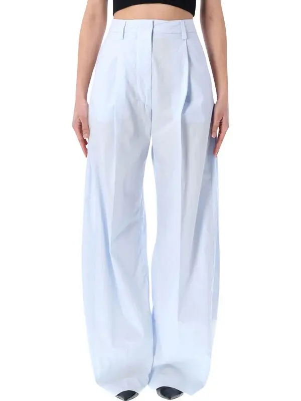 THE LATEST Wide-leg Poplin Pants - Clear Blue