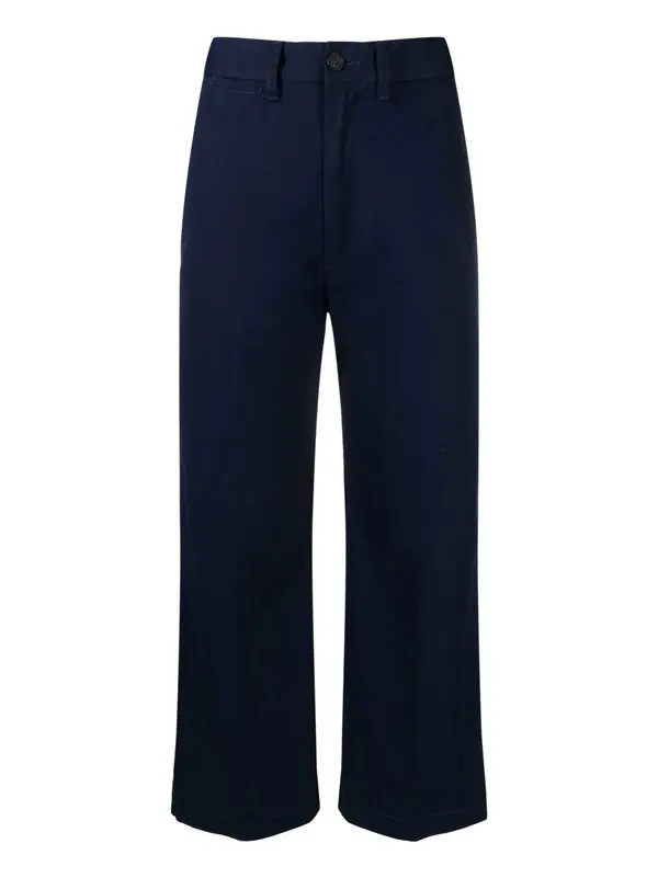 Ralph Lauren Wide-leg Cropped Chinos - Navy