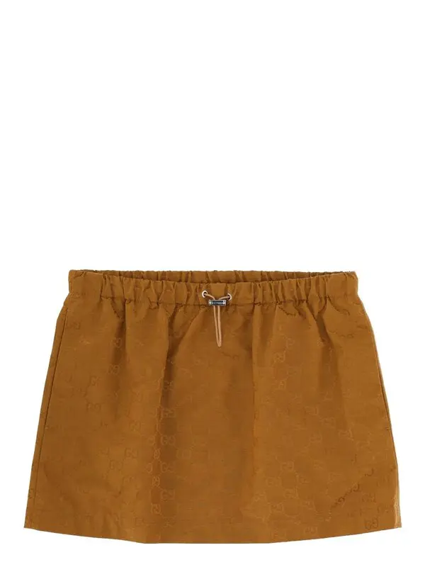 Gucci Mini Skirt With Gg Texture - Beige