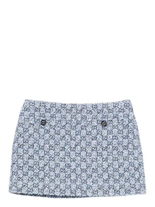 Gucci Gg Tweed Mini Skirt - Clear Blue