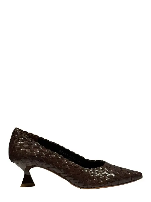 LA ROSE Carol Woven Pumps - Cafe