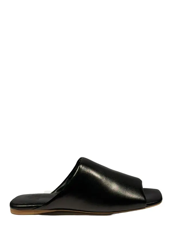 LA ROSE Sabot Nappa Slides - Nero