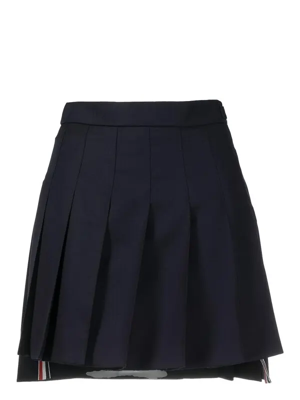 Thom Browne Thigh-length Dropped Back Pleated Skirt - Navy