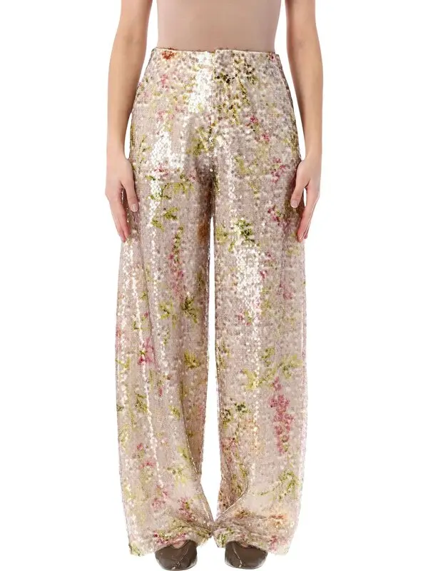 Alberta Ferretti Floral Sequin Trousers - Pattern