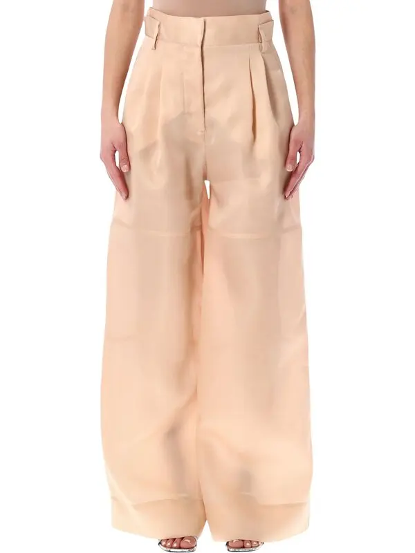 Alberta Ferretti Silk Organza Trousers - Pink
