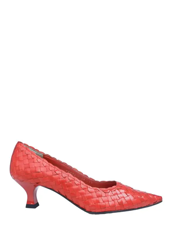 LA ROSE Carol Wooden Pumps - Rosso