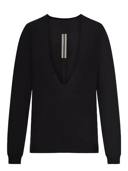 Rick Owens Extreme V Neck Pullover - Black