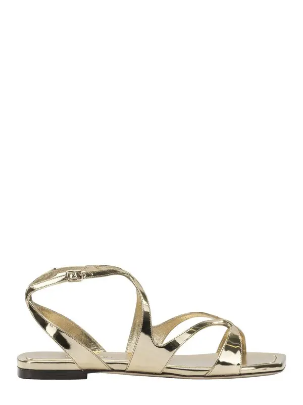 JIMMY CHOO Ayla Flat Sandals - Gold