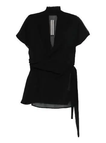 Rick Owens Wrap Short Sleeve Top - Black