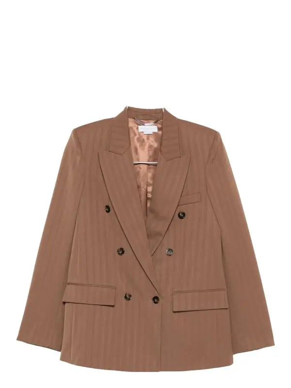 Stella McCartney Wool Double-breasted Jacket - Leather Brown