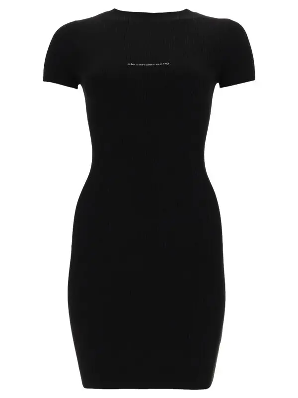 Alexander Wang Mini Dress With Logo - Black