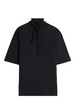 LEMAIRE T-shirt With Tie Neck - Black