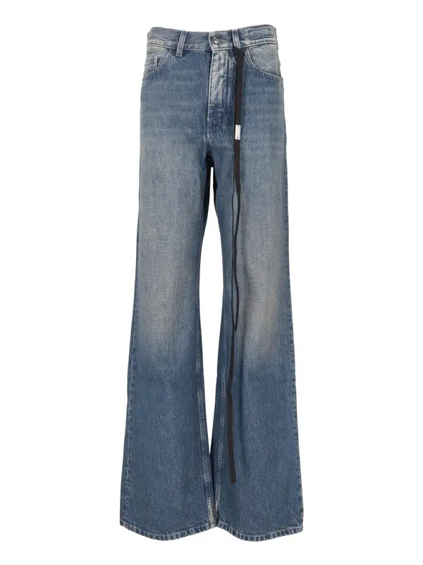 ANN DEMEULEMEESTER Genoveva Flared Trousers - Mid Blue
