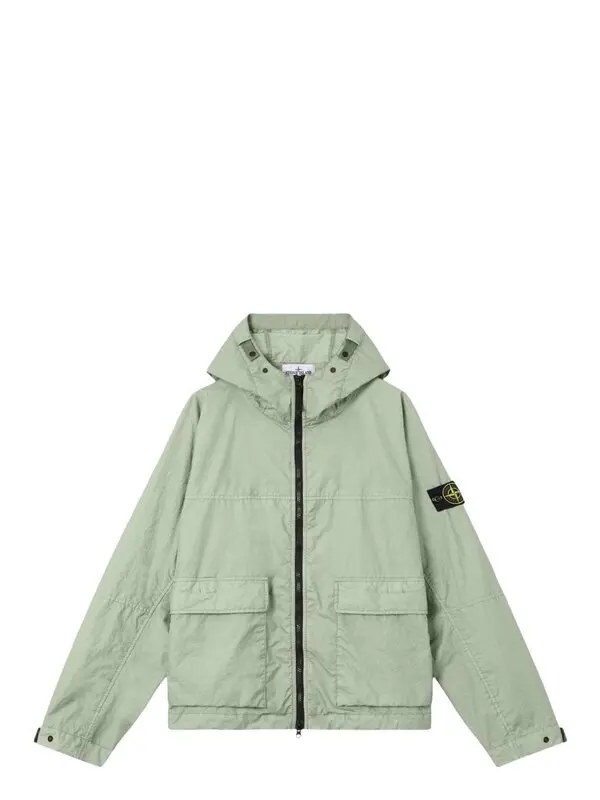 Stone Island Logo Nylon Bomber Jacket - Green