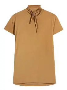 LEMAIRE Short Sleeve Foulard Top - Cinnamon Brown
