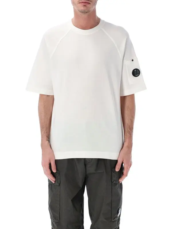 C.P. COMPANY Cotton Fleece Short-sleeve Sweatshirt - Gauze White