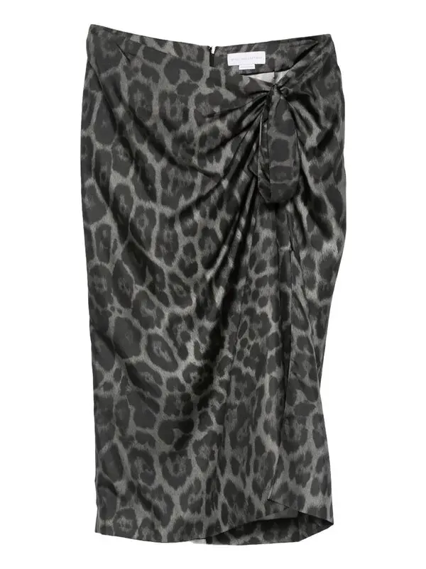 Stella McCartney Silk Midi Skirt - Animalier