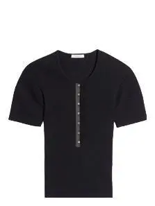 LEMAIRE Fitted Henley - Black