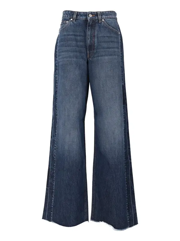 Stella McCartney Side Waistband Wide Leg Jeans - Dark Blue