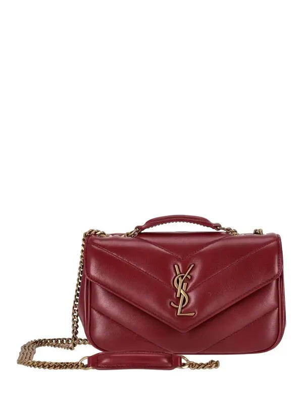 Saint Laurent Mini Loulou Chain Bag - Carmine Red