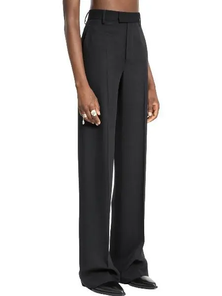 ANN DEMEULEMEESTER Maaike Flared Leg Viscose Trousers - Black