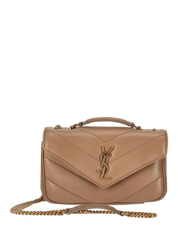 Saint Laurent Mini Loulou Shoulder Bag - Natural Tan