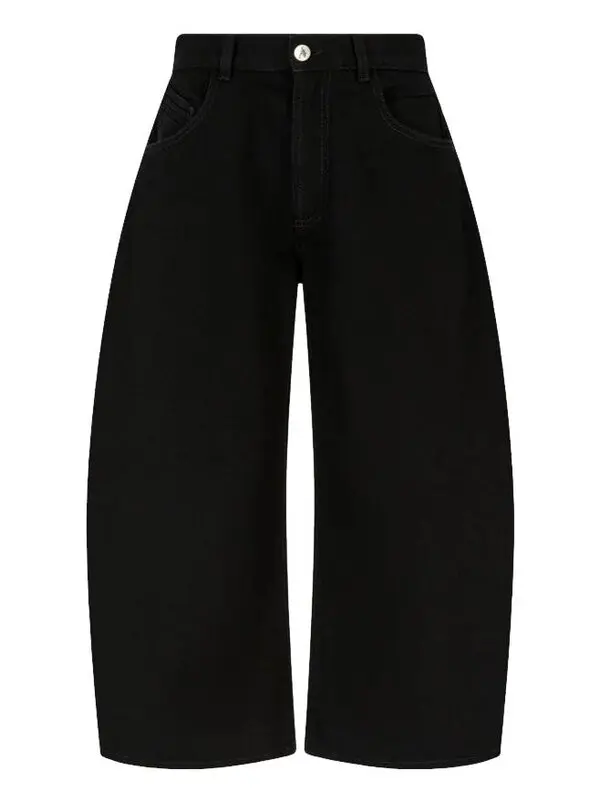 Attico Washed Denim Long Pant - Black
