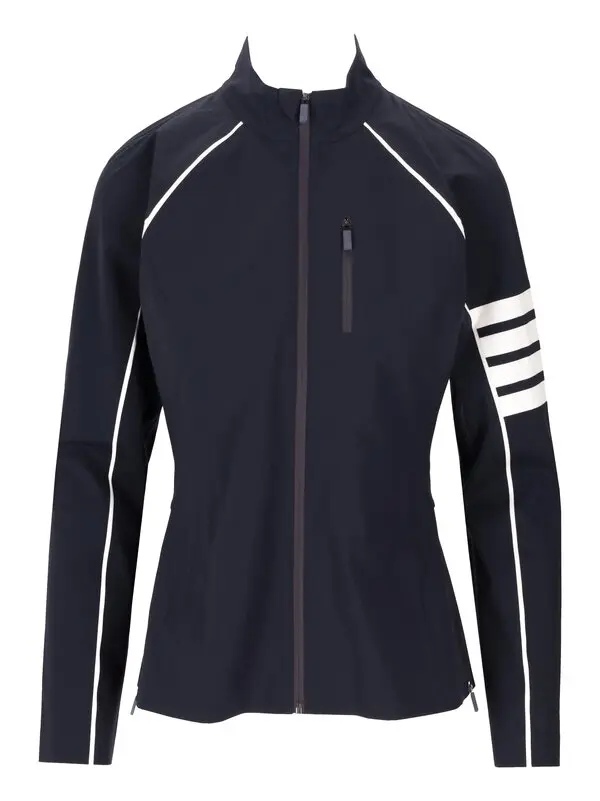 Thom Browne Compression Zip Up Jacket With 4-bar - Navy