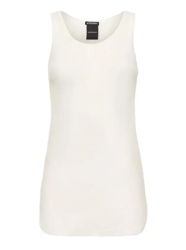 ANN DEMEULEMEESTER Mara Wrinkled Cropped Tank Top - Natural White