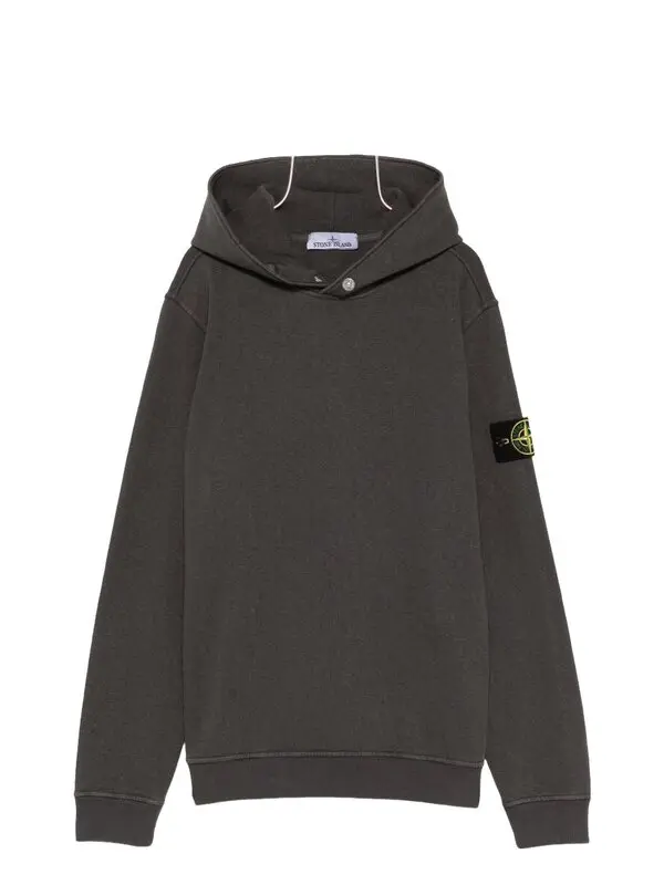 Stone Island Logo Cotton Hoodie - Green