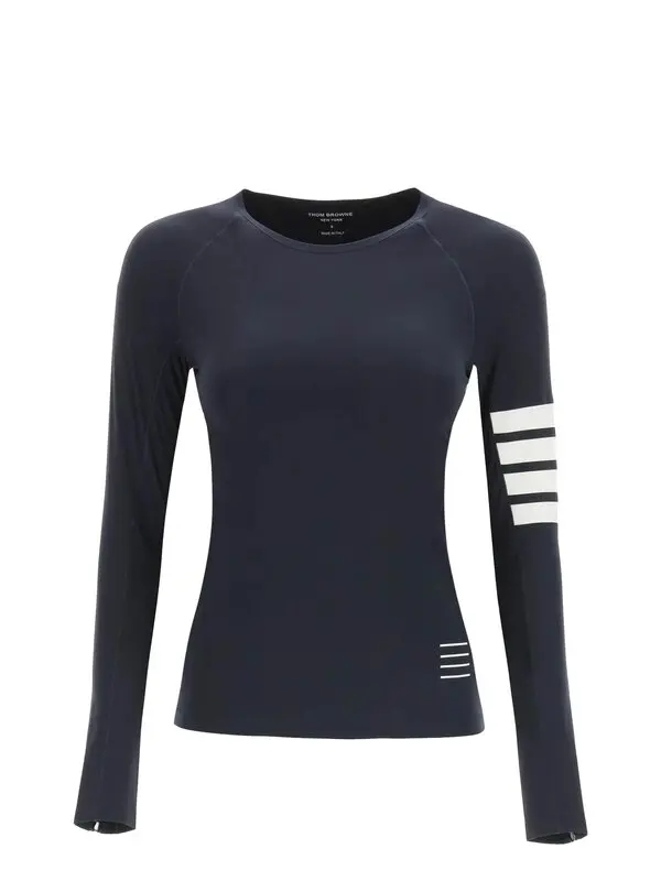 Thom Browne Compression Tee With 4-bar Detail - Navy