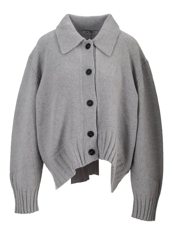 Attico Wool And Cashmere Cardigan - Light Grey
