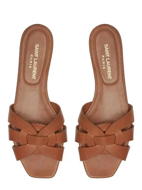 Saint Laurent Tribute Flat Sandals - Ambra