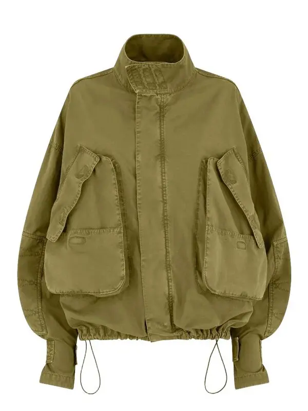 Attico Overdyed Canvas Bomber Jacket - Military Green