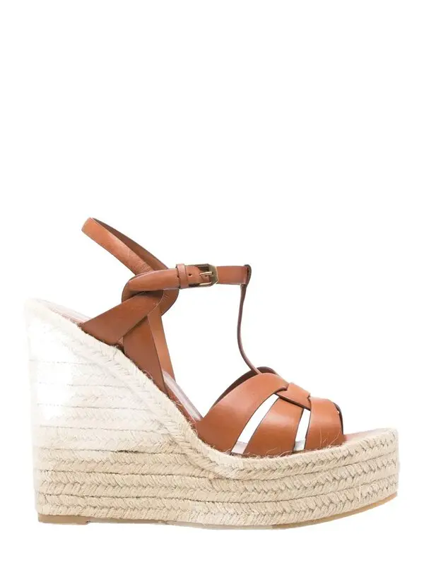Saint Laurent Espadrille Wedge Sandals - Ambra
