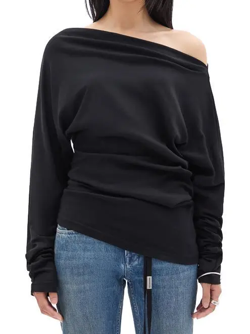ANN DEMEULEMEESTER Roos Bias Cut Top - Black