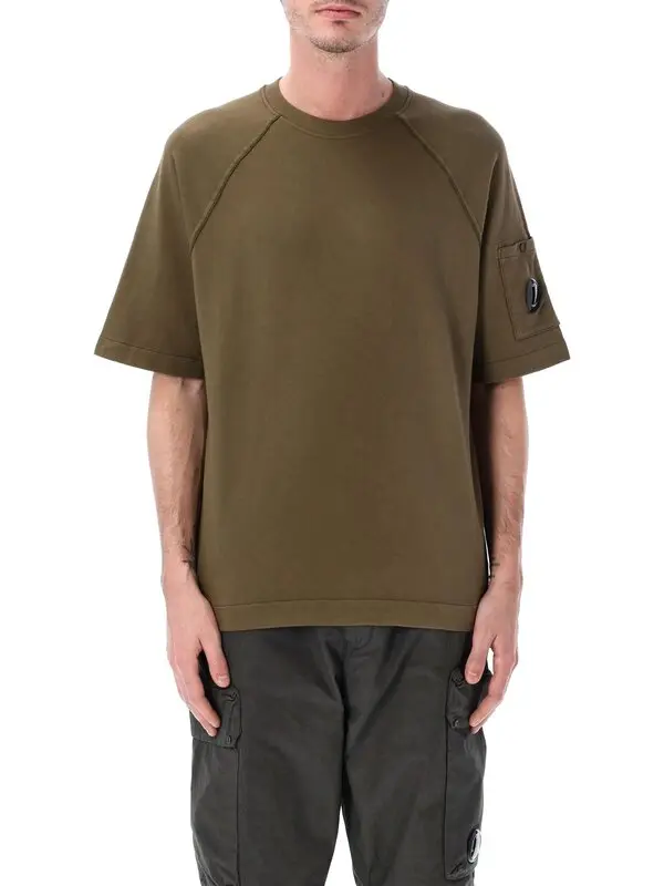 C.P. COMPANY Cotton Fleece Short-sleeve Sweatshirt - Green